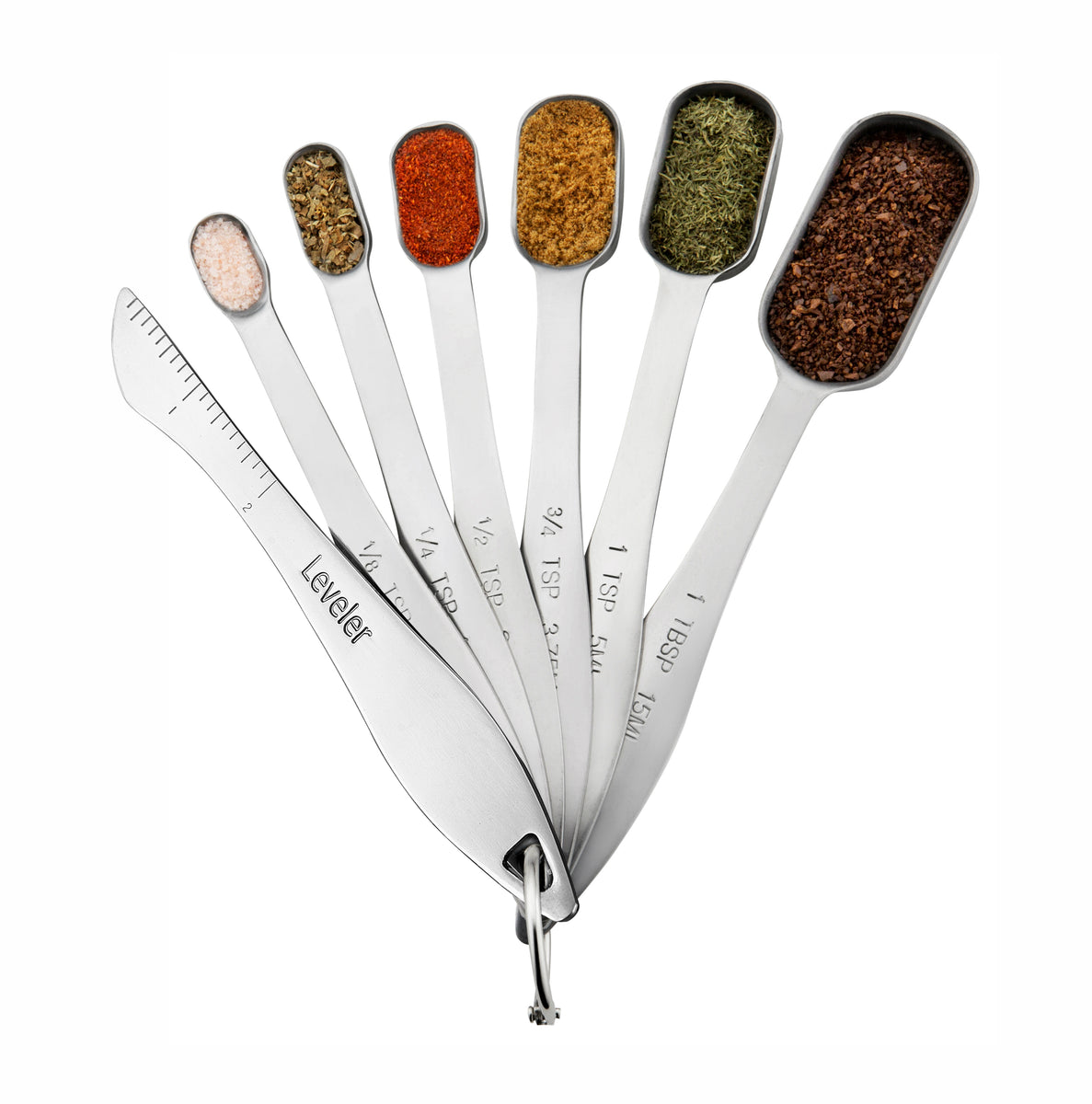 Heavy Duty Stainless Steel Metal Measuring Spoons (Set of 7 Including ...
